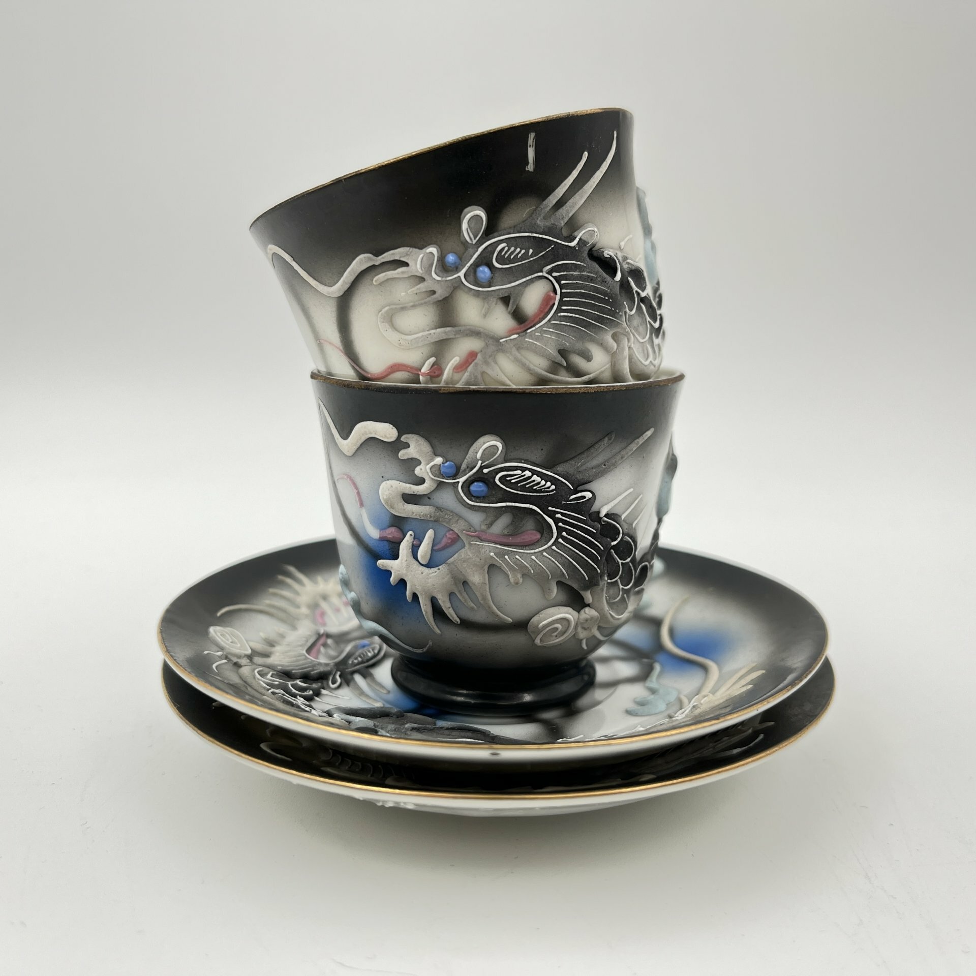 Набор из 2-х кофейных пар "Дракон", Lux Porcelain FAHD M.K, фарфор, бисквит, роспись