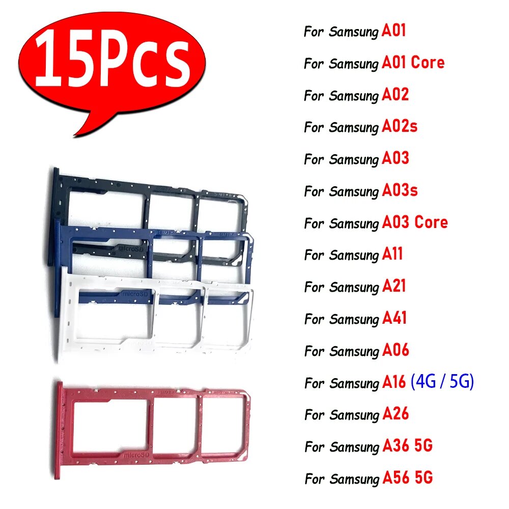15 шт, слот для чипа SIM-карты, ящик, держатель лотка для карт, адаптер, запасная A56 5G Mix Color