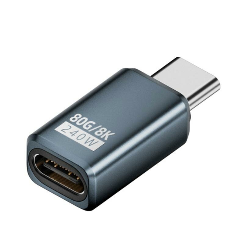 Адаптер USB-C на Thunderbolt 4/5, 240 Вт, 80 Гбит/с, Серый - Прямая голова