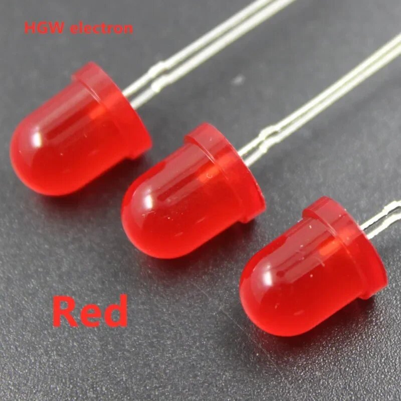 HGW LED круглые светодиоды 8 мм, разноцветный набор из 20 шт. Red