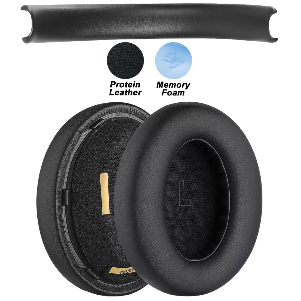 Амбушюры для Bose QuietComfort(QC) Ultra из ткани/кожи Black Combo