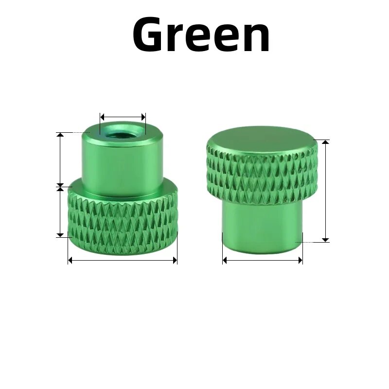 Гайки с накатанной головкой из алюминиевого сплава M2 M2.5 M3 M4 M5 M6 M8 M10 M4xD12xH12, Green