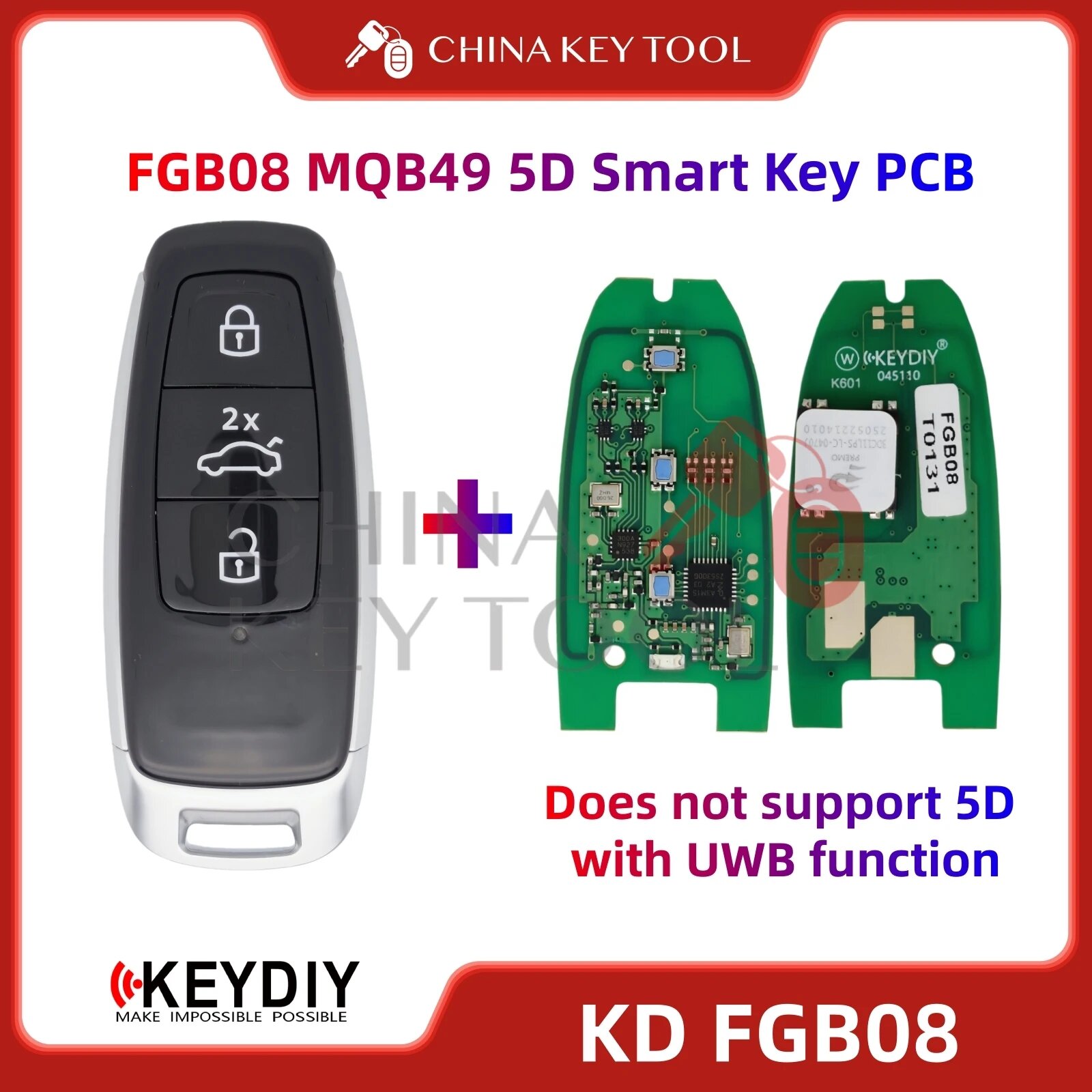 Плата KEYDIY FGB08 MQB49 5D для VW Audi, с корпусом