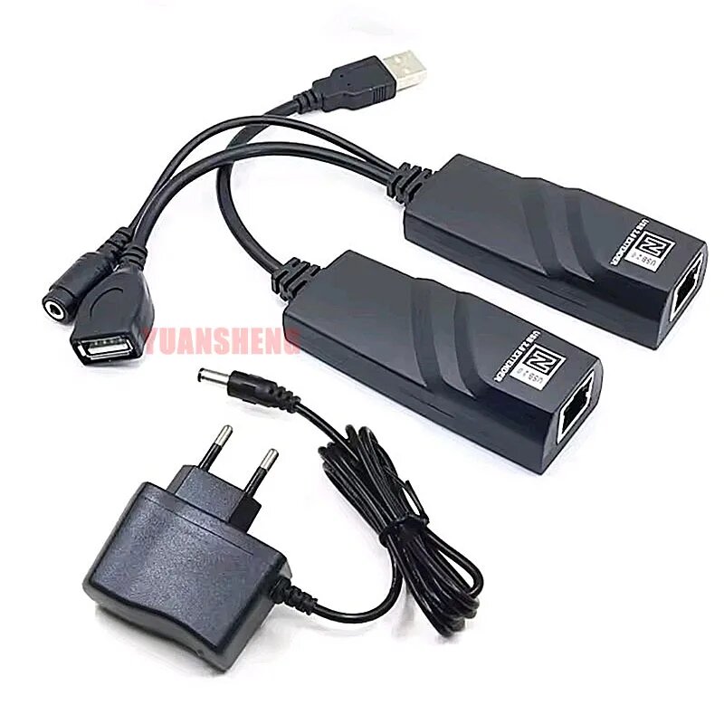 USB удлинитель по сети 100 м, EU Plug