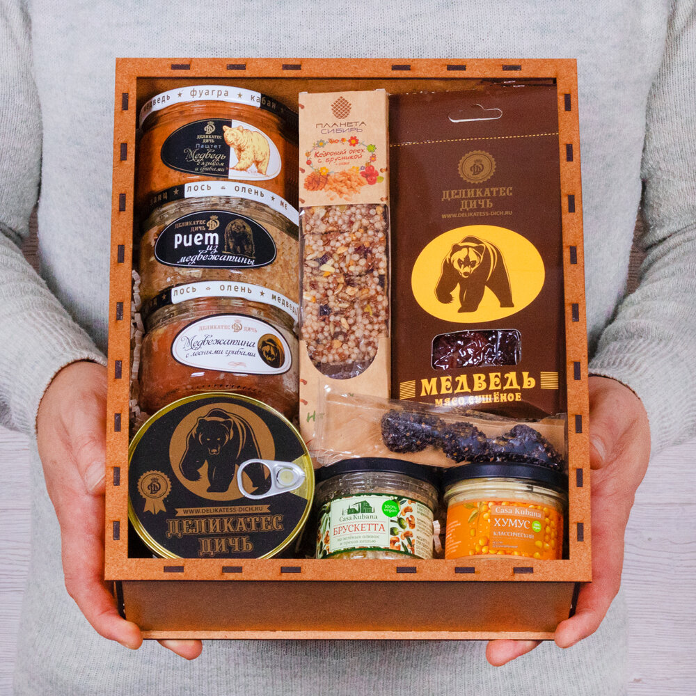 Подарочный набор ART-Box №2483 для охотника, продукты, деликатесы, цукаты