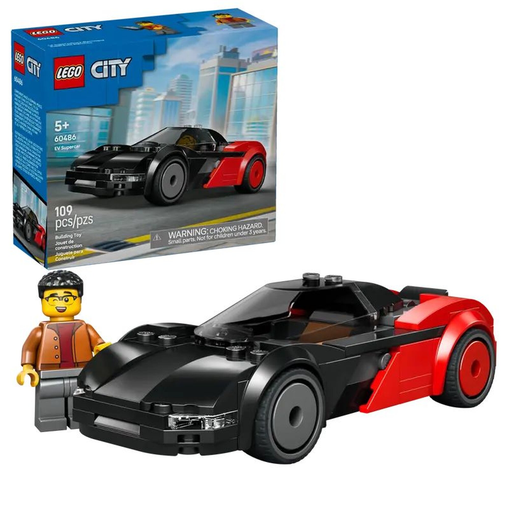 Конструктор LEGO CITY - Электрический суперкар, 109 эл. - Лего сити 60486