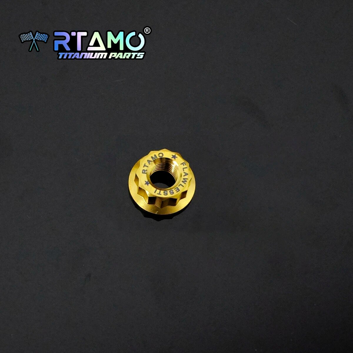 Титановая гайка RTAMO Gr5 M8 M10 двойной шестигранник M10X1.25P, Gold (1pc) logo