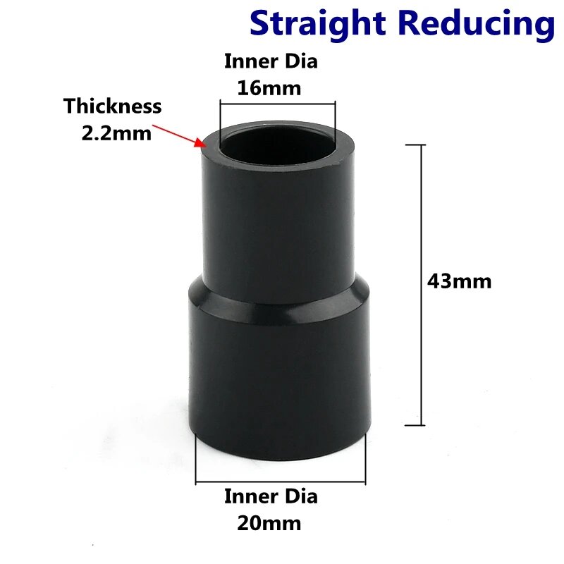 SHSMFC серые фитинги для ПВХ труб 16 мм Черный, Straight Reducing, 8PCS