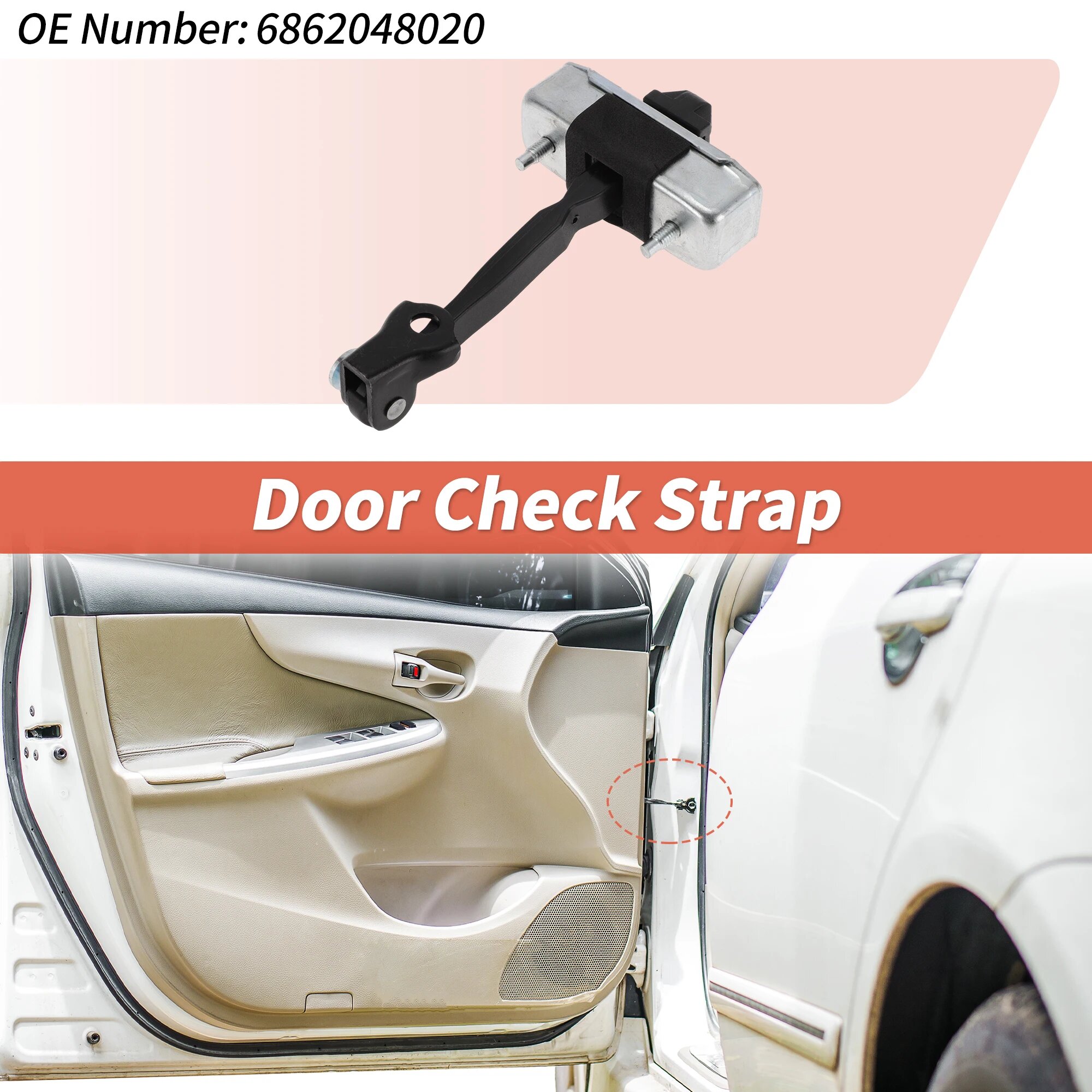 Ограничитель открывания левой передней двери UXCELL №6862048020 для Lexus RX300 2003-2008, 1 шт.