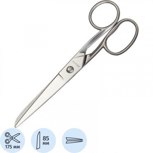 Ножницы Attache Metal 175 мм, ассиметричные ручки, цельнометаллические
