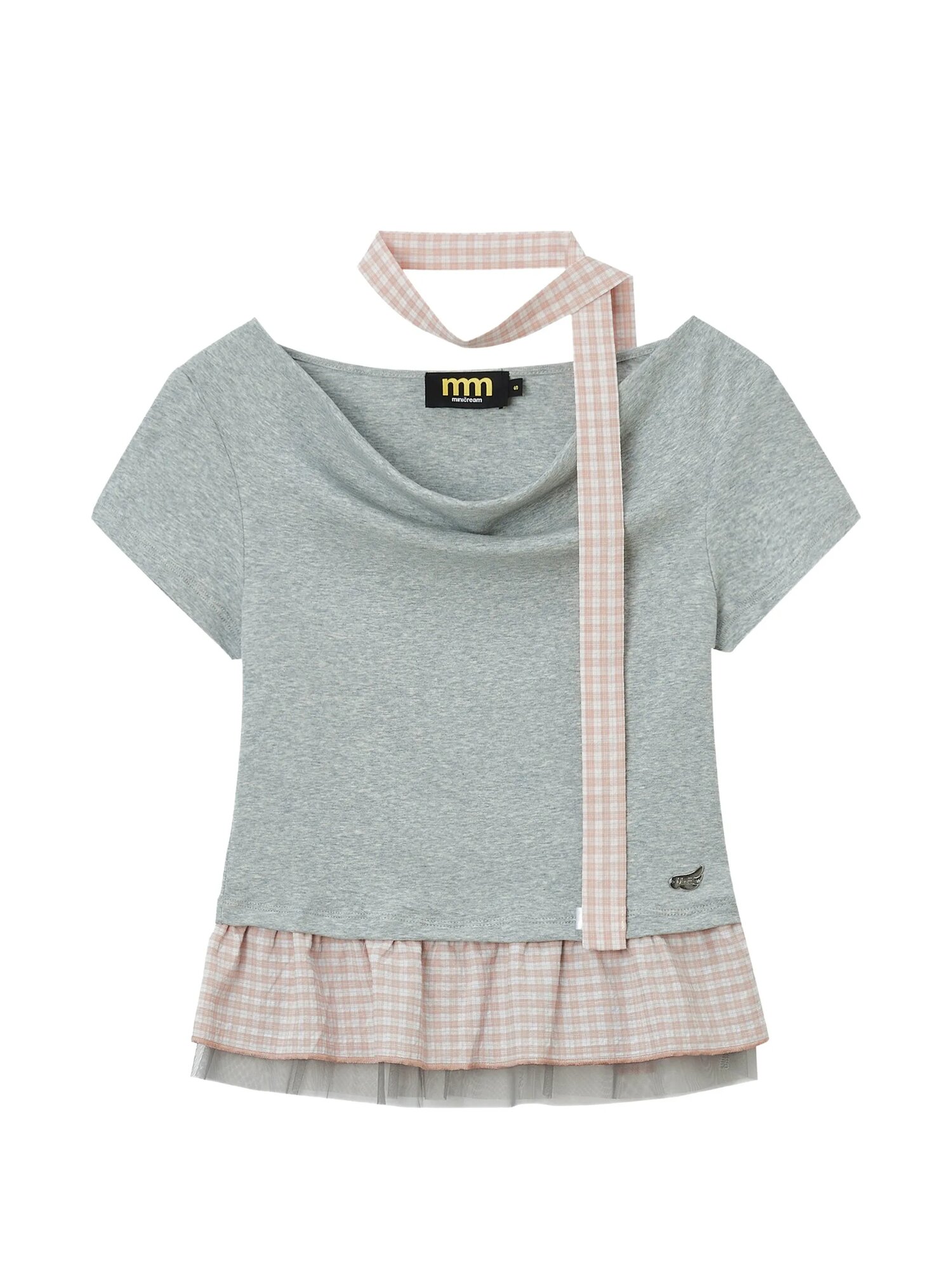 Блуза Gingham-check peplum blouse