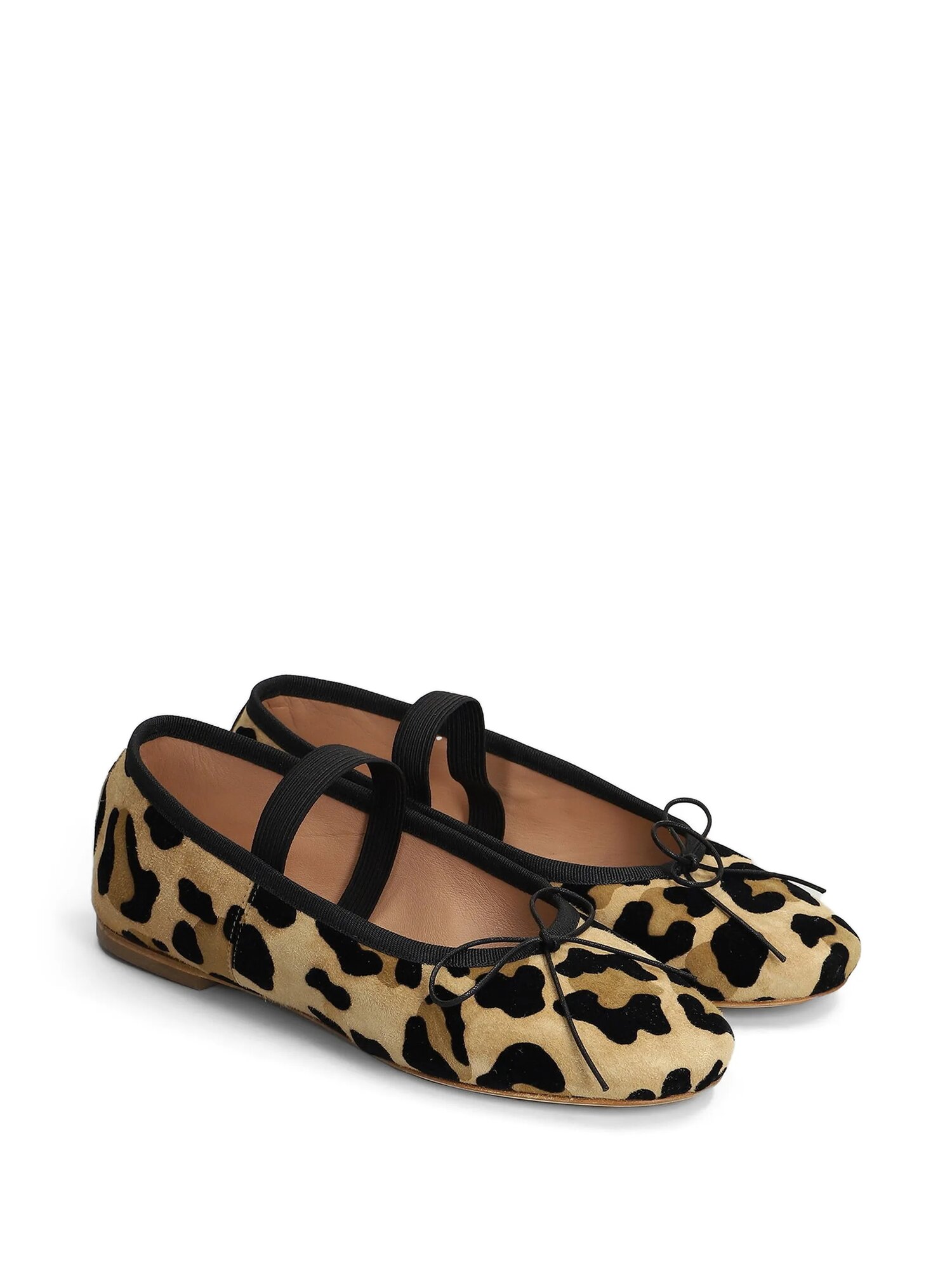 Балетки Anniel Leopard-print elasticated-strap suede ballet flats, размер 37, разноцветный — фото 1