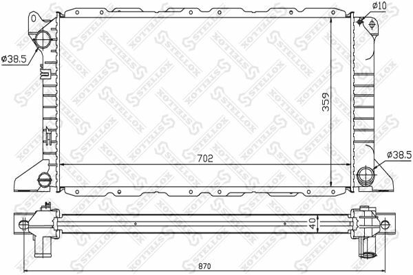 STELLOX Радиатор охлаждения двигателя для Ford Transit 2.5D/TD 94-00