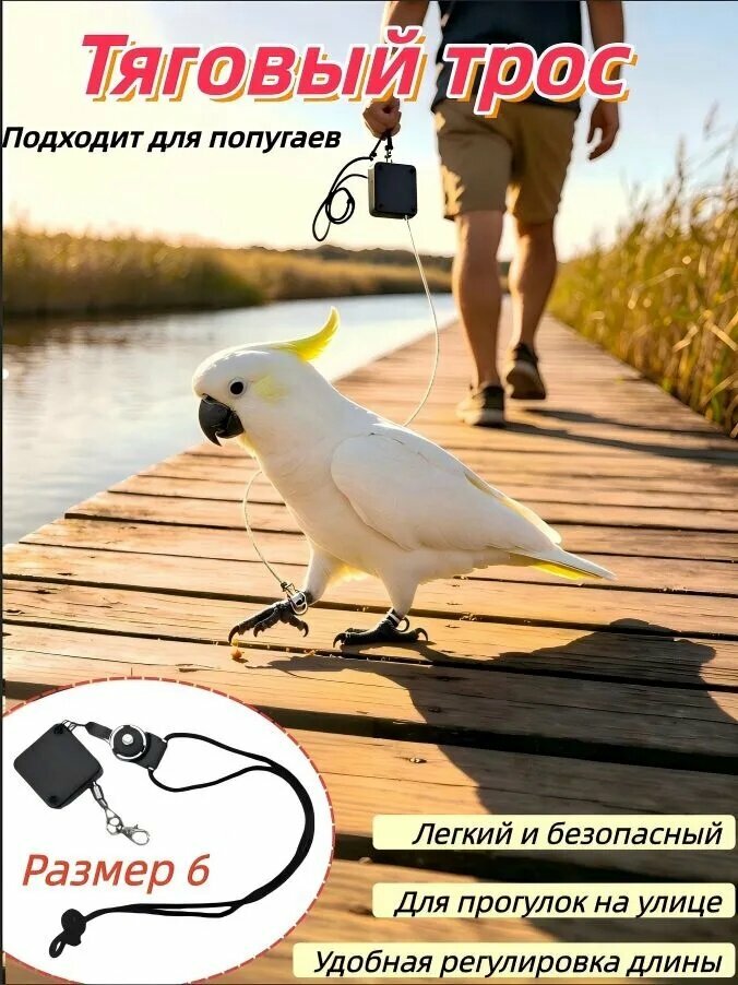 Выдвижная уличная тяговая веревка размера 6, подходящая для попугаев