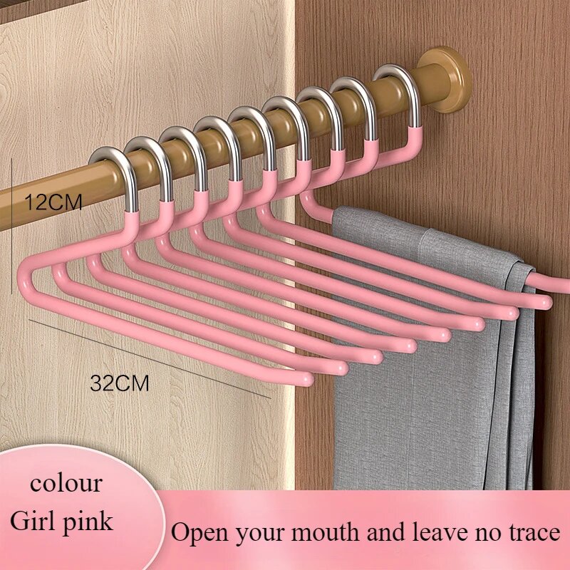 Телескопические пластиковые вешалки Z-образные 5 шт Розовый, 5pcs-pink
