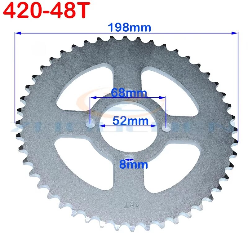 420/428 31T/37T/41T/48T задняя звездочка мотоцикла зуб 52 мм подходит для Китая ATV Quad Pit внедорожник мотозапчасти