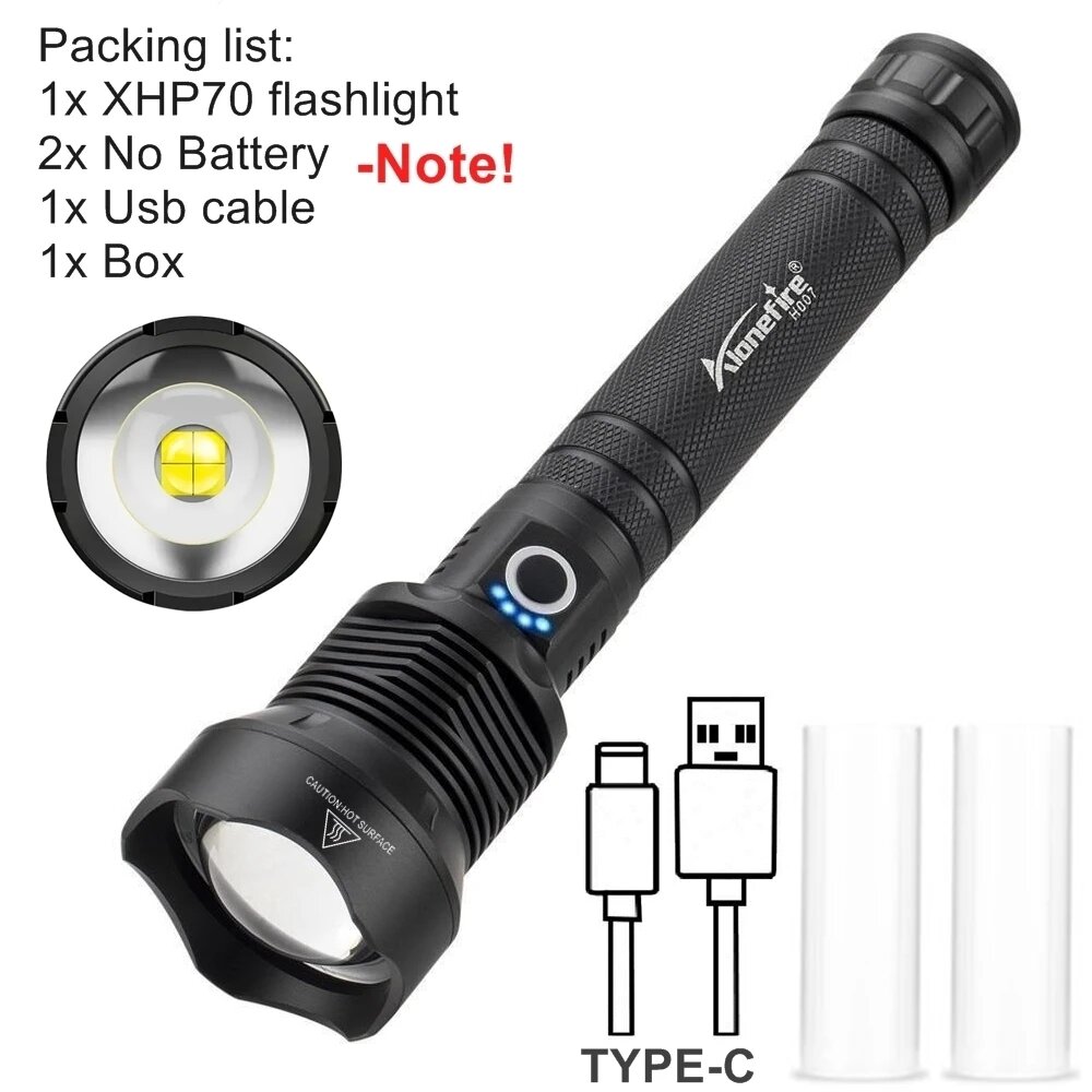 AloneFire H007 Фонарь XHP70 Черный No-Battery