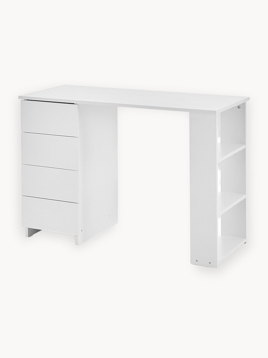 Компьютерный стол СТК-7, 105,6х75х45 см, с ящиками, цвет белый текстурный