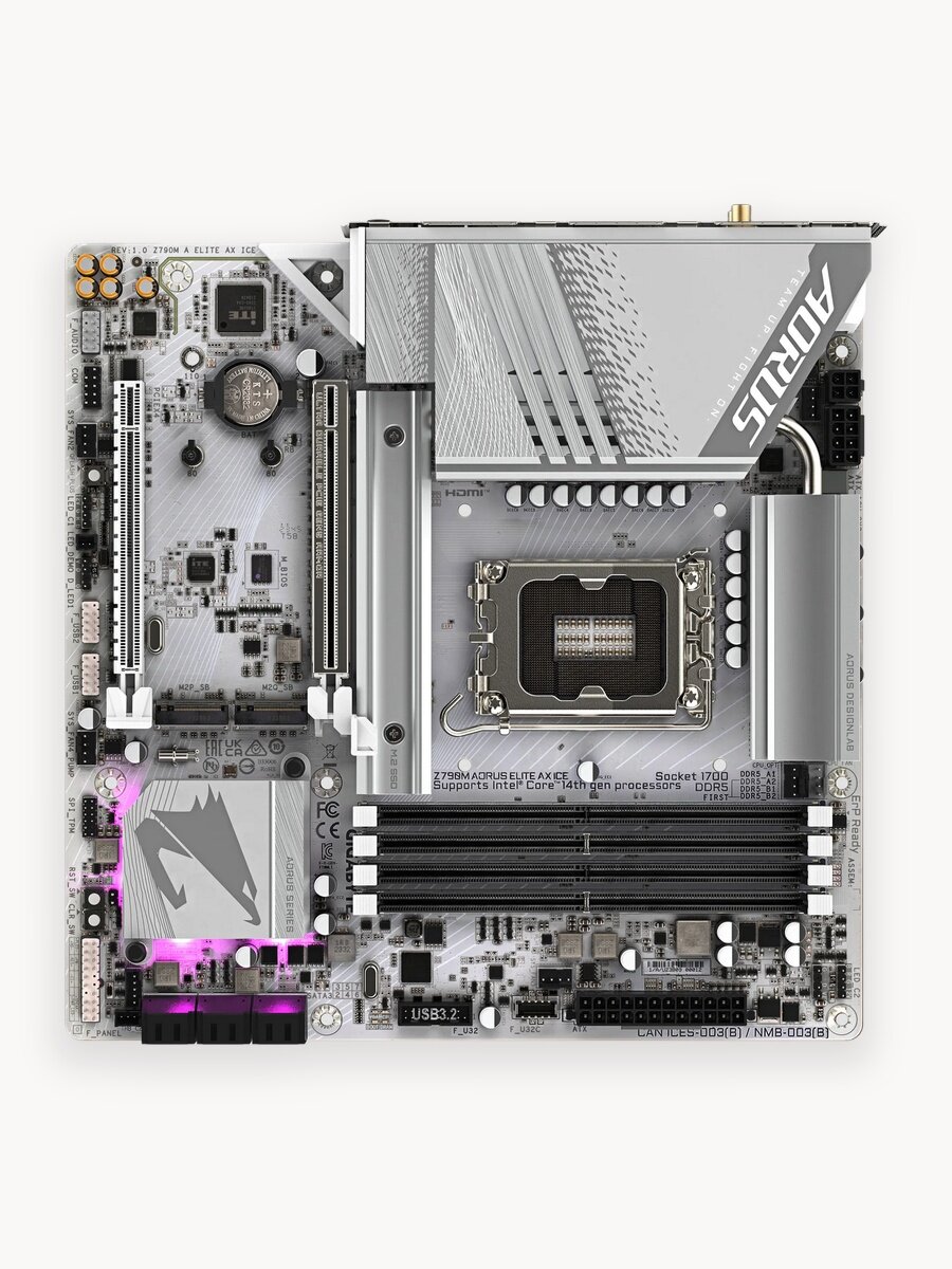 Материнская плата Gigabyte Z790M AORUS ELITE AX ICE (LGA1700) DDR5, Retail