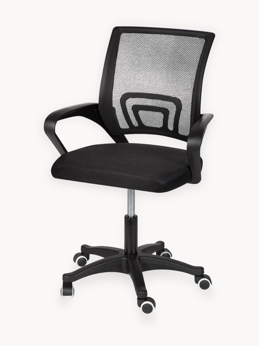 Кресло компьютерное офисное Vinseto, стул со спинкой детский игровой на колесиках для школьника черный, сетка Ами мебель