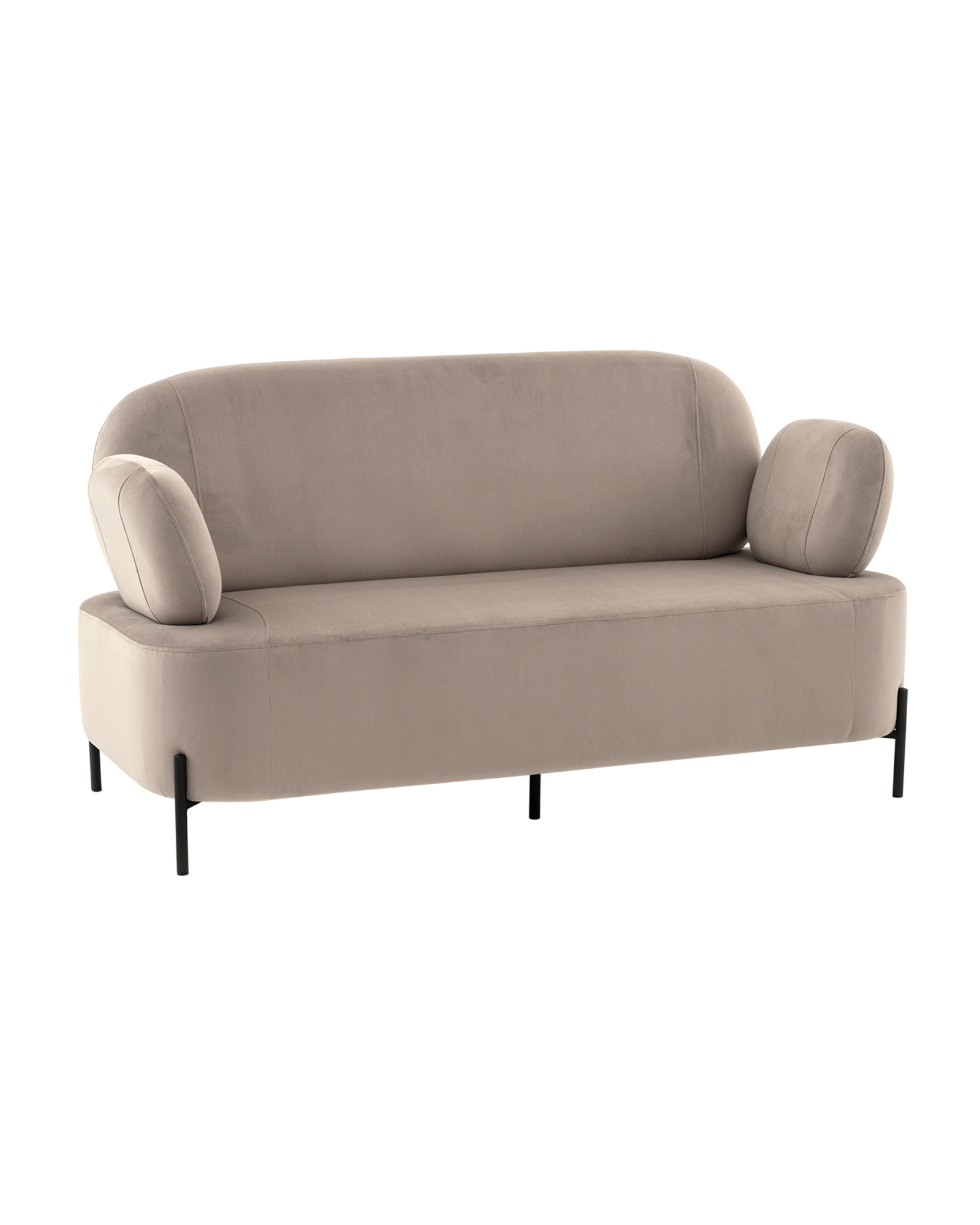 Диван Кэнди STOOL GROUP светло-серый, ткань и металл, мягкое сиденье, с подлокотниками