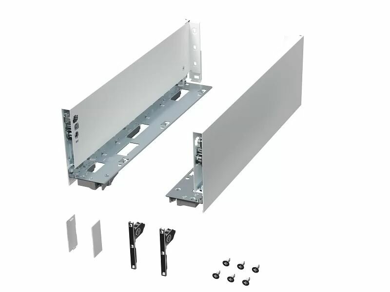 Комплект боковин ALPHALUX высота 133.5 мм (medium), длина 450 мм (L/R, крепления фасада, заглушки) для ящика CRYSTAL, белый