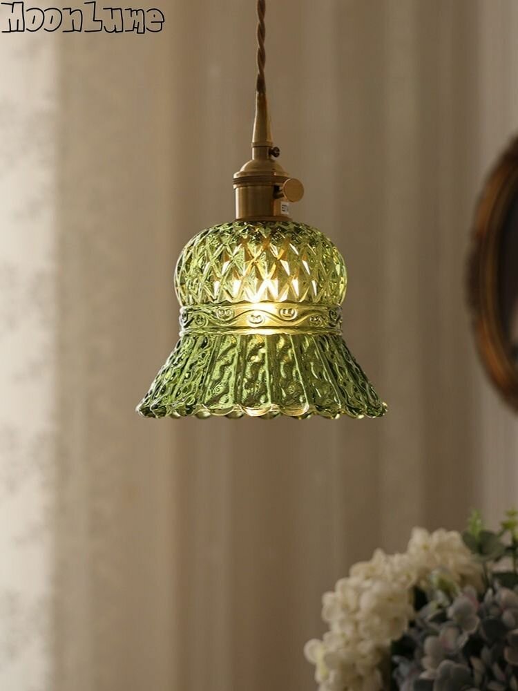 Серия ретро-люстр из зеленого стекла