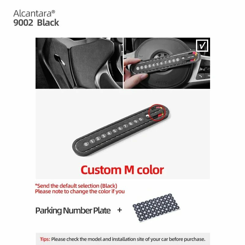Светящаяся временная парковочная карта-номер для телефона из алькантары для BMW E90 E60 F20 G30 G20, аксессуары Alcantara Black M