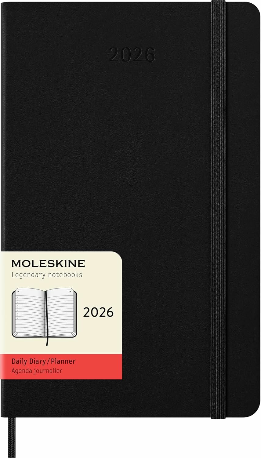 Ежедневник на 2026 год Moleskine CLASSIC (DHB12DC3) 13x21см, твердая обложка, черный