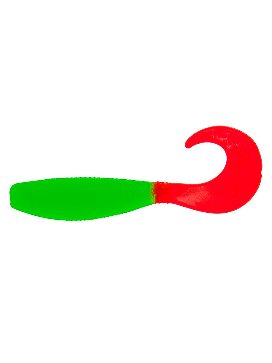 Твистер Helios Hybrid 2,75"/7,0 см Lime & Red 7шт. (HS-13-021)