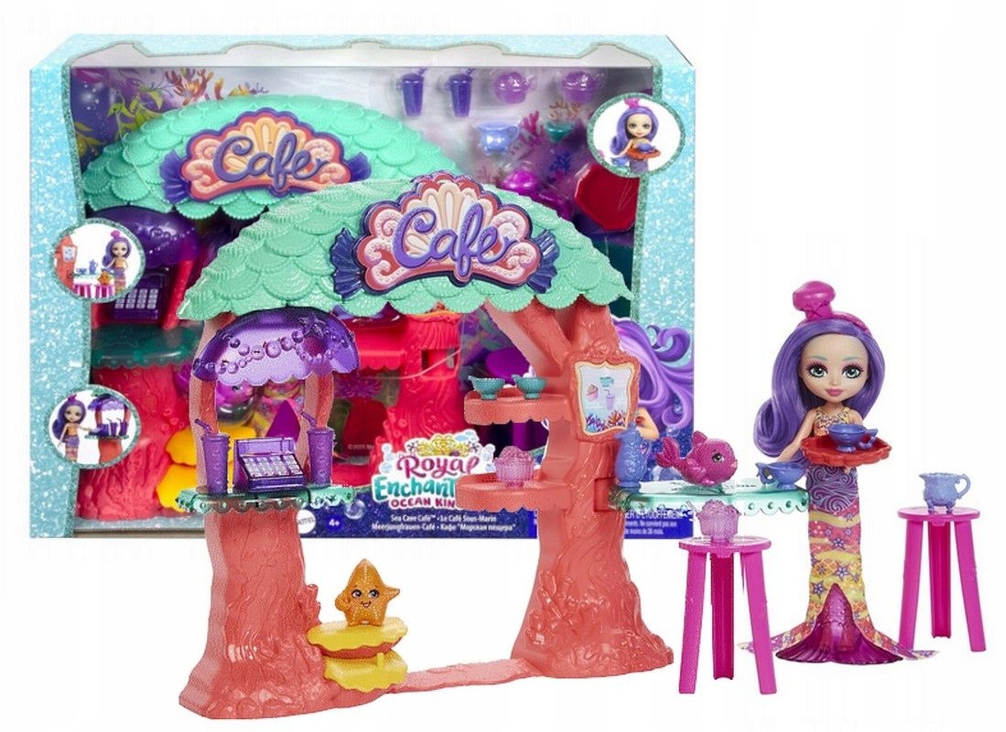 Кукла Enchantimals Mattel - Подводное кафе с куклой и питомцами - Энчантималс HCF86