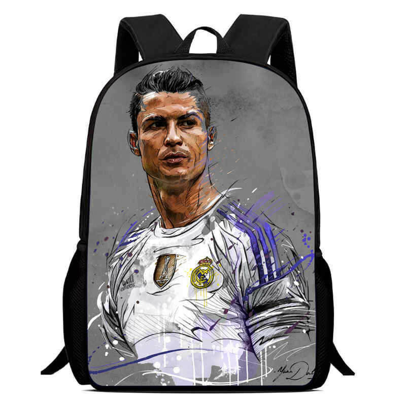 Football soccer star junior student backpack with cushioned straps for school and travel, size 10