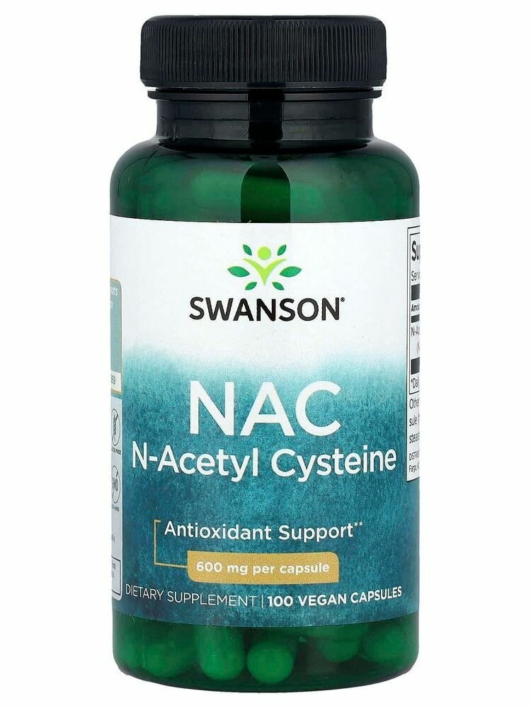 NAC, 600 мг, 100 веганских капсул, Swanson