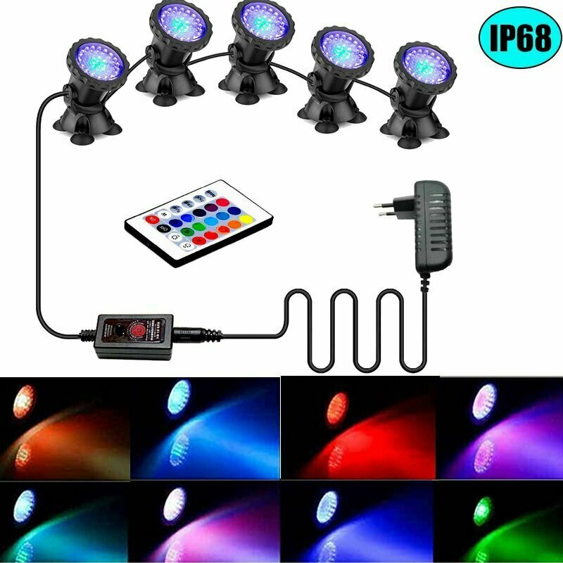 5 шт, подводный прожектор, 36 светодиодов