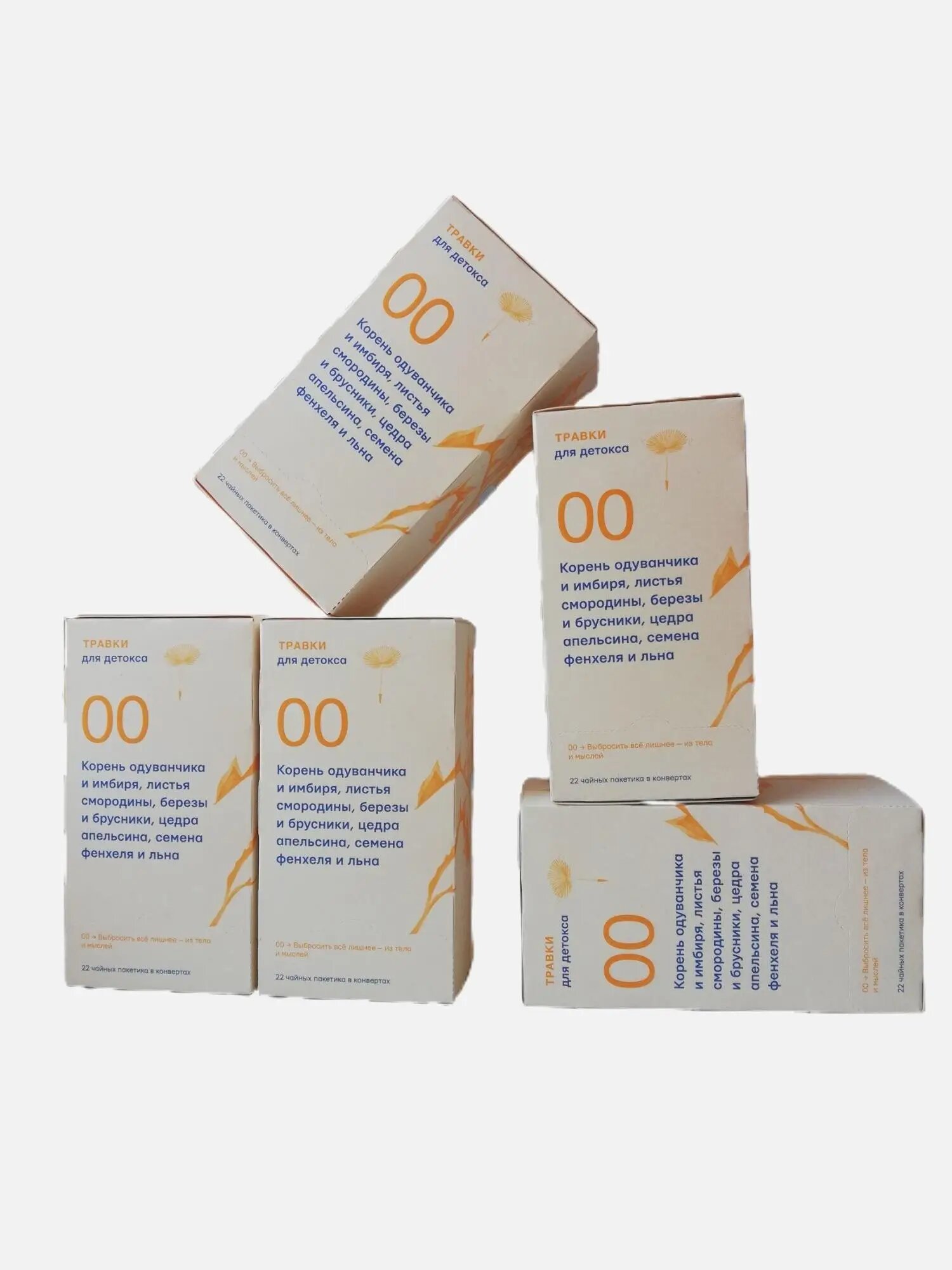 Набор травяного чая «Травки для детокса», 5 пачек