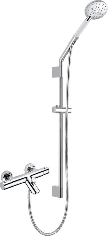 Душевой комплект RGW Shower Panels SP-23 3 в 1, с термостатом, со смесителем, с изливом, латунный, из нержавеющей стали, хром, глянцевый, душевая система