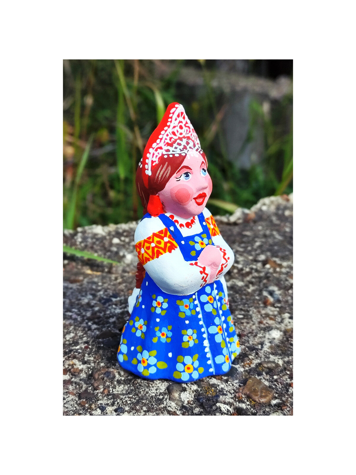 Фигурка "Поющая девушка Танюша" Растяпинской Забавы, керамика, ручная работа