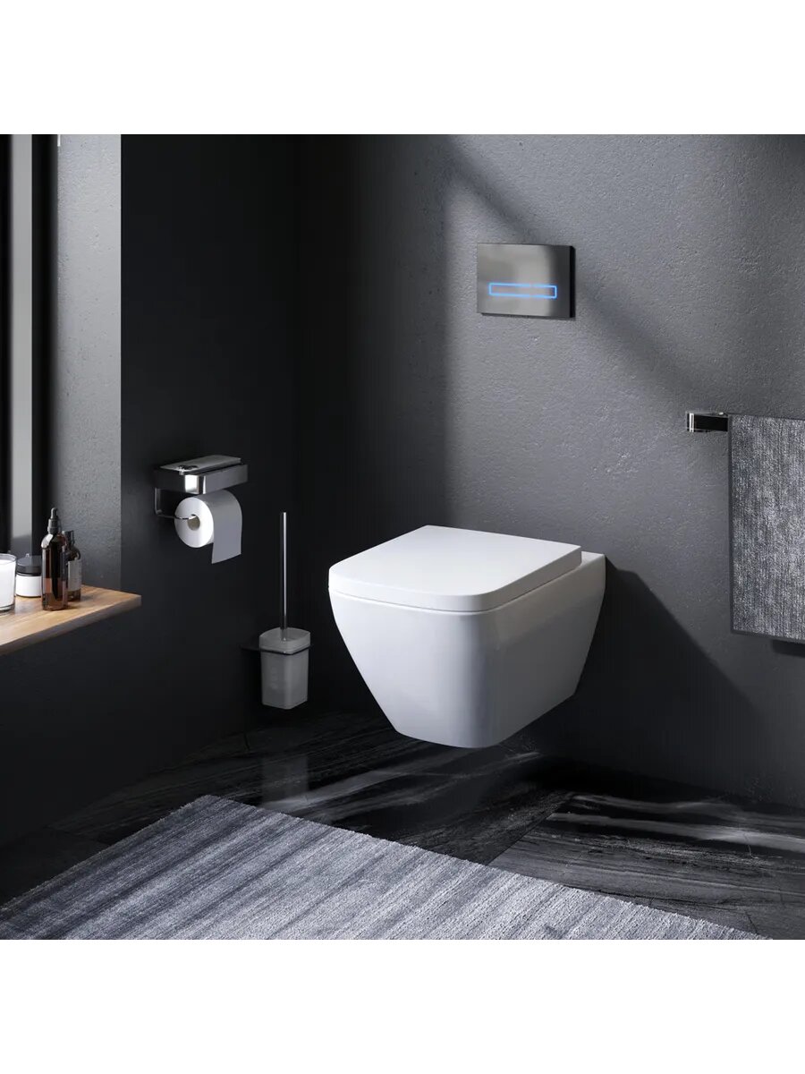 Унитаз подвесной AM.PM Mind, безободковый, антивсплеск, цвет белый