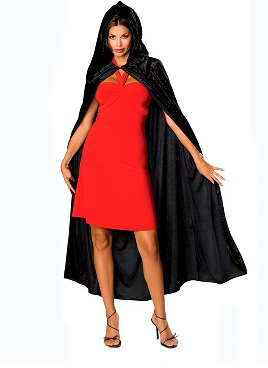 Накидка Сфера, бархат, с капюшоном, для фотосессии, для гостей, 140см