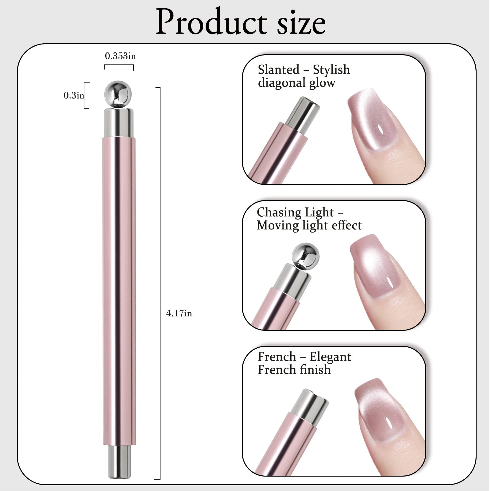 Магнитный стик для дизайна ногтей "кошачий глаз" Pink, HJ-NAT275-Pink