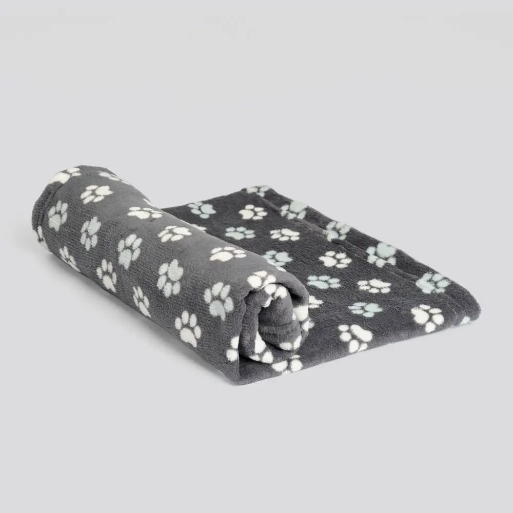 RURRI Лежанка - Плед для кошек и собак Лапки голубые, 70х100 см