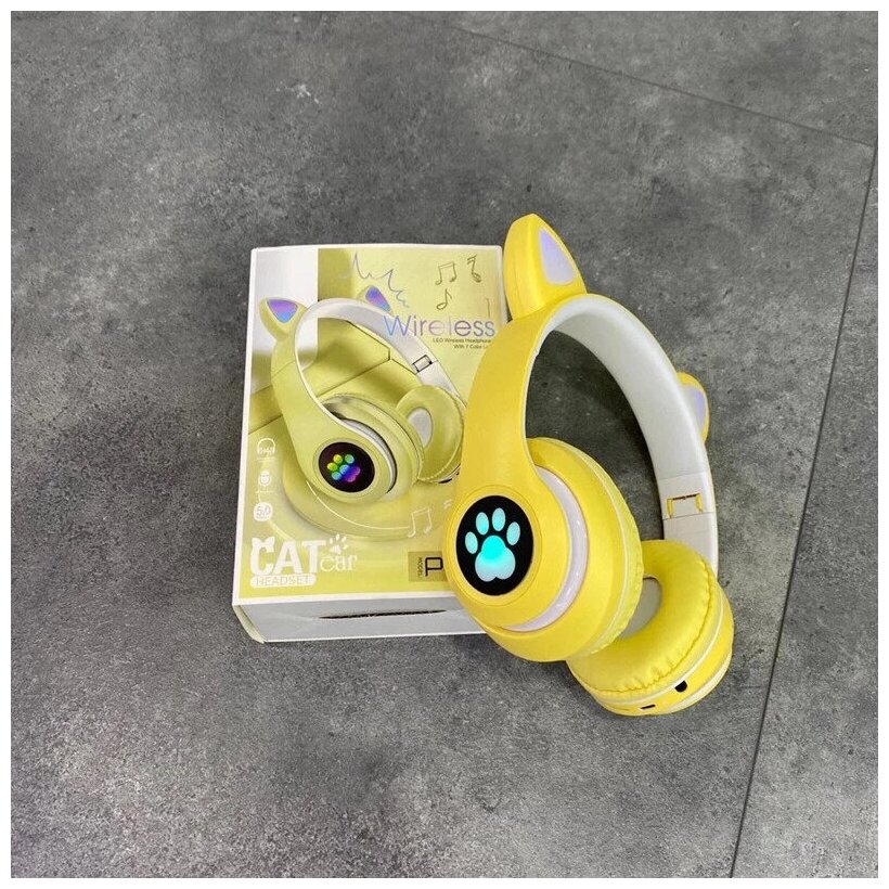 Беспроводные наушники Cat Ear P33M с bluetooth и светящимися кошачьими ушками