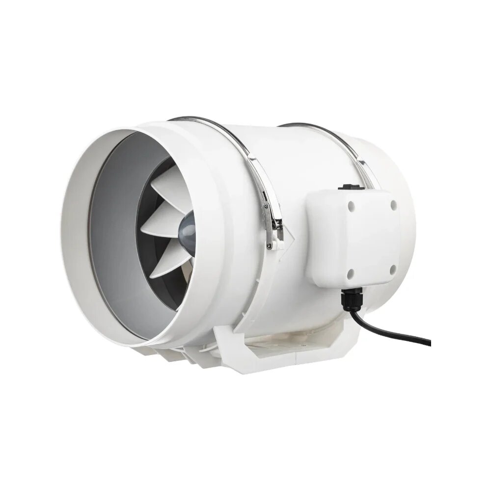 Осевой канальный 2-х скоростной вентилятор виенто O 200 мм. 900/1200 м. куб/час + шнур с вилкой corsAIR 200