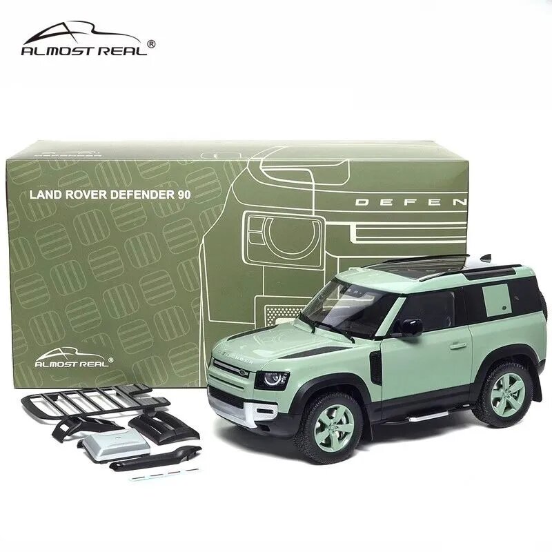 Машинка 1:18 Легкосплавная полноприводная модель Land Rover Defender 90 75-го юбилейного выпуска, почти настоящая