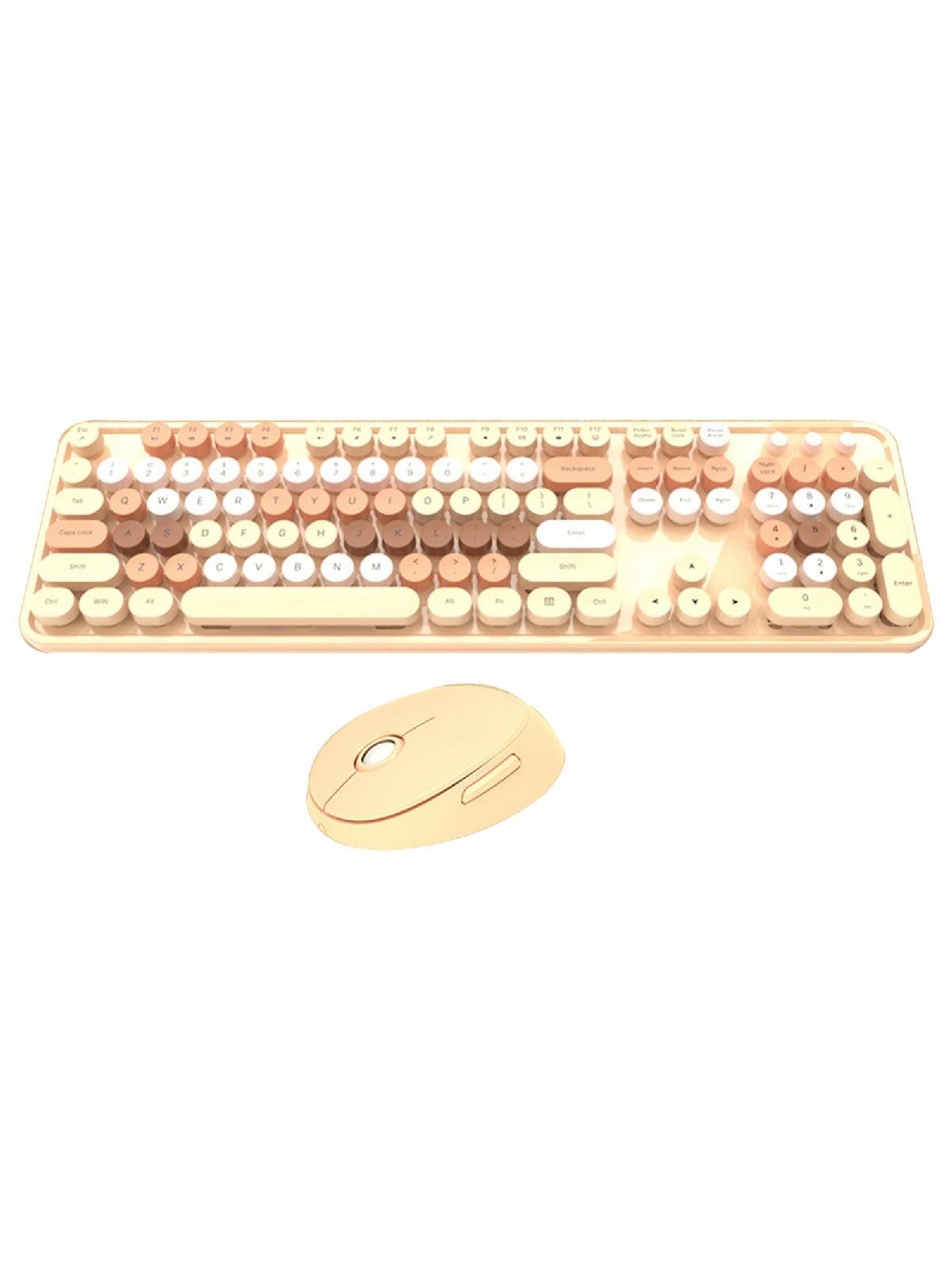 Sweet Keyboard Mouse Combo Mixed Color 2.4G Wireless Keyboard Mouse Set Circular Suspension for Key Cap for PC Laptop