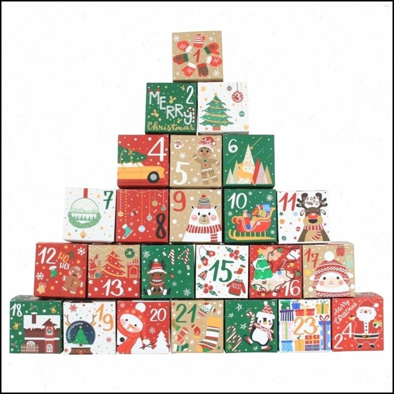 Рождественский адвент-календарь Подарочная коробка для конфет