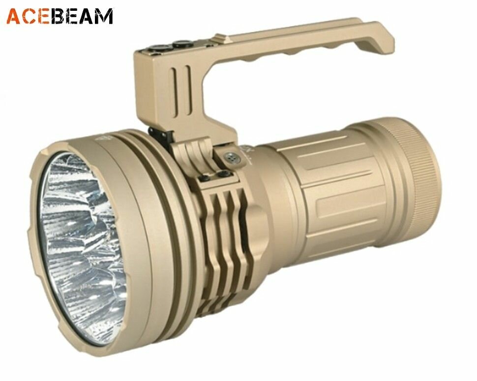 Поисковый фонарь Acebeam X75 Desert, 12 диодов Cree XP-H 70.3 HI, 1306 метров, 67000 люмен (Комплект)