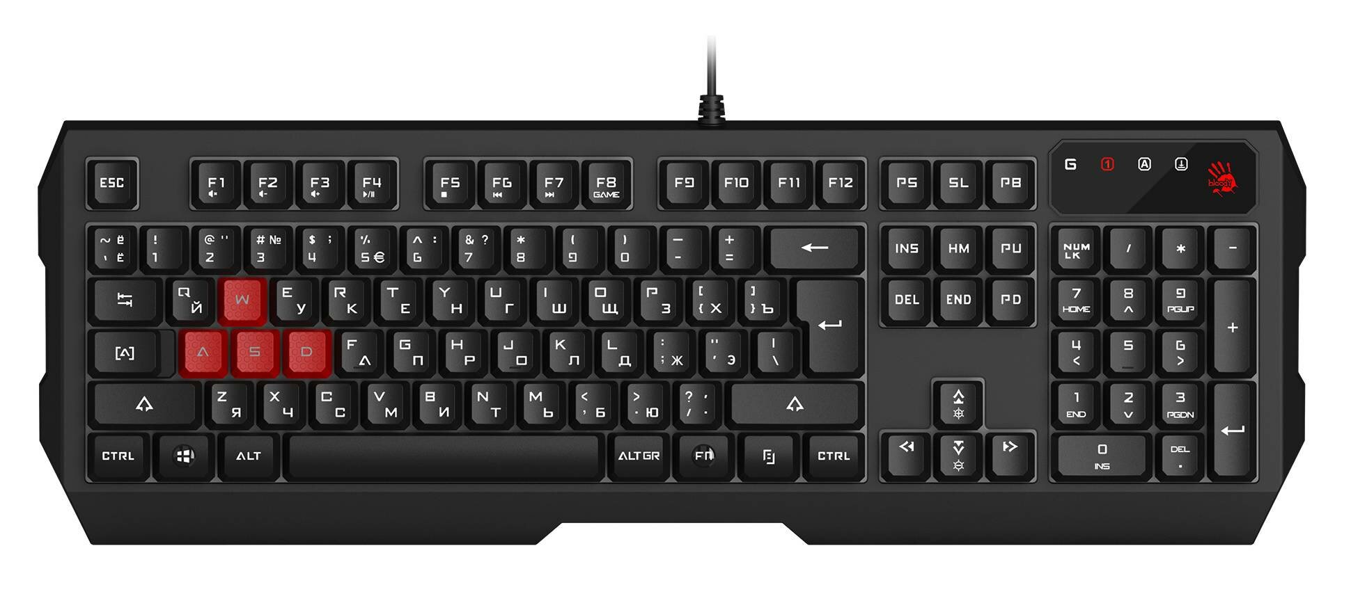 Клавиатура A4Tech Bloody B135N проводная USB черный