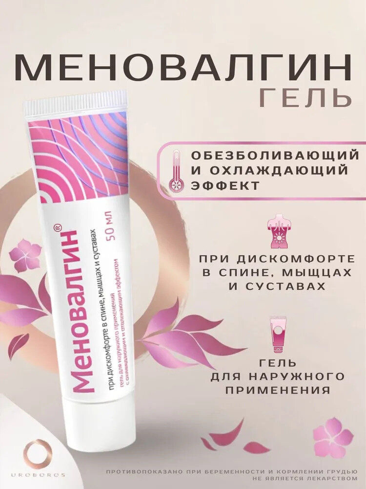 Гель с охлаждающим и обезболивающим эффектом, при дискомфорте в спине, мышцах и суставах, Меновалгин, 50 мл.