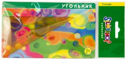 Треугольник, угол 30 , 12 см, Silwerhof "Colorful", пластиковый, объемный